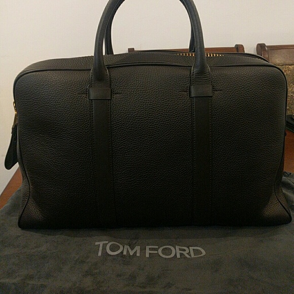 Tom Ford | Bags | New Tom Ford Brown Leather Large Buckley Briefcase ...